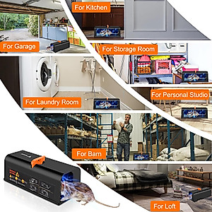 Electric Mouse Trap Indoor, Electric Rat Killer Mouse Zapper, Upgraded Rodent Trap with Powerful Voltage, Humane Mouse Killer for Rats and Mice in Living Room, Kitchen, Attic, Garage, Basement