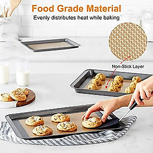 Silicone Baking Mat - HOOMIL Set of 3 Reusable Silpat Baking Mats, Heat Resistant Food Grade Half Sheet Cooking Mats for Cookies, Macarons, Bread and Pastry