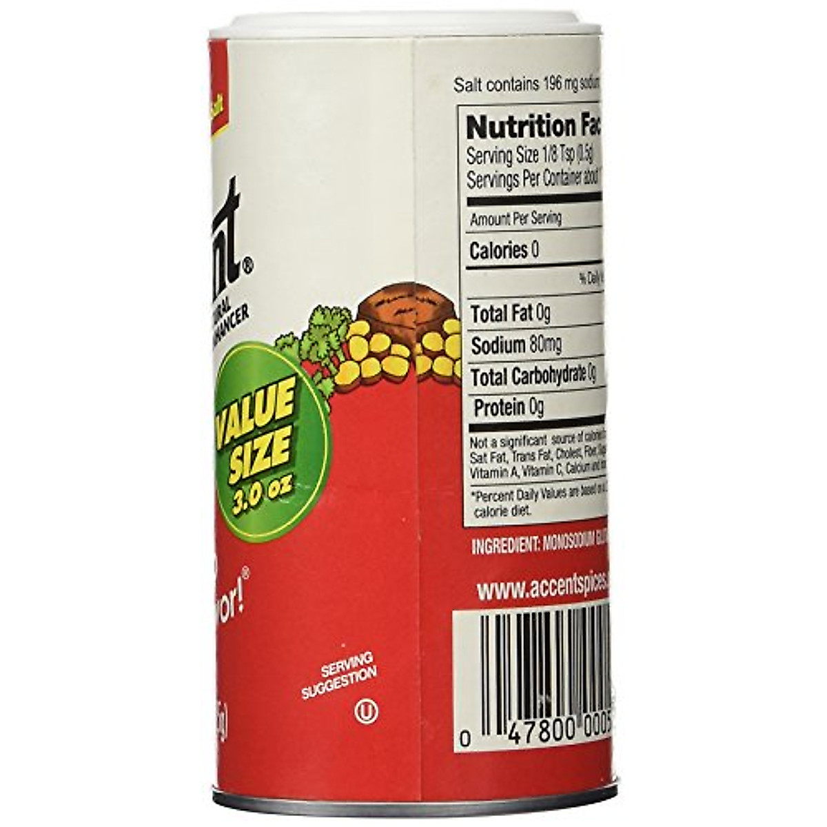 ACCENT FLAVOR SEASONING SPICE ALL NATURAL FOOD ENHANCER 3 OZ