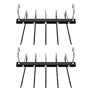 Navaris Space Saving Pants Hangers (Set of 2) - Wood Pant Hanger Clothes Closet Organizer Saver - Holds 5 Pairs of Pants Each - Made of Wood and Metal