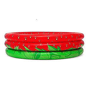 H2OGO! Bestway Sweet Strawberry Pool - 66" x H15 - Inflatable 3-Ring Play Pool, Kids,103 Gallon, Ages 2+