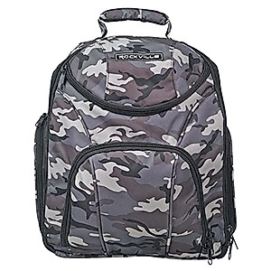 RockvilIe DJ Mixer Case Travel Camo Backpack Bag Fits 19"w x 20"h x 13"d