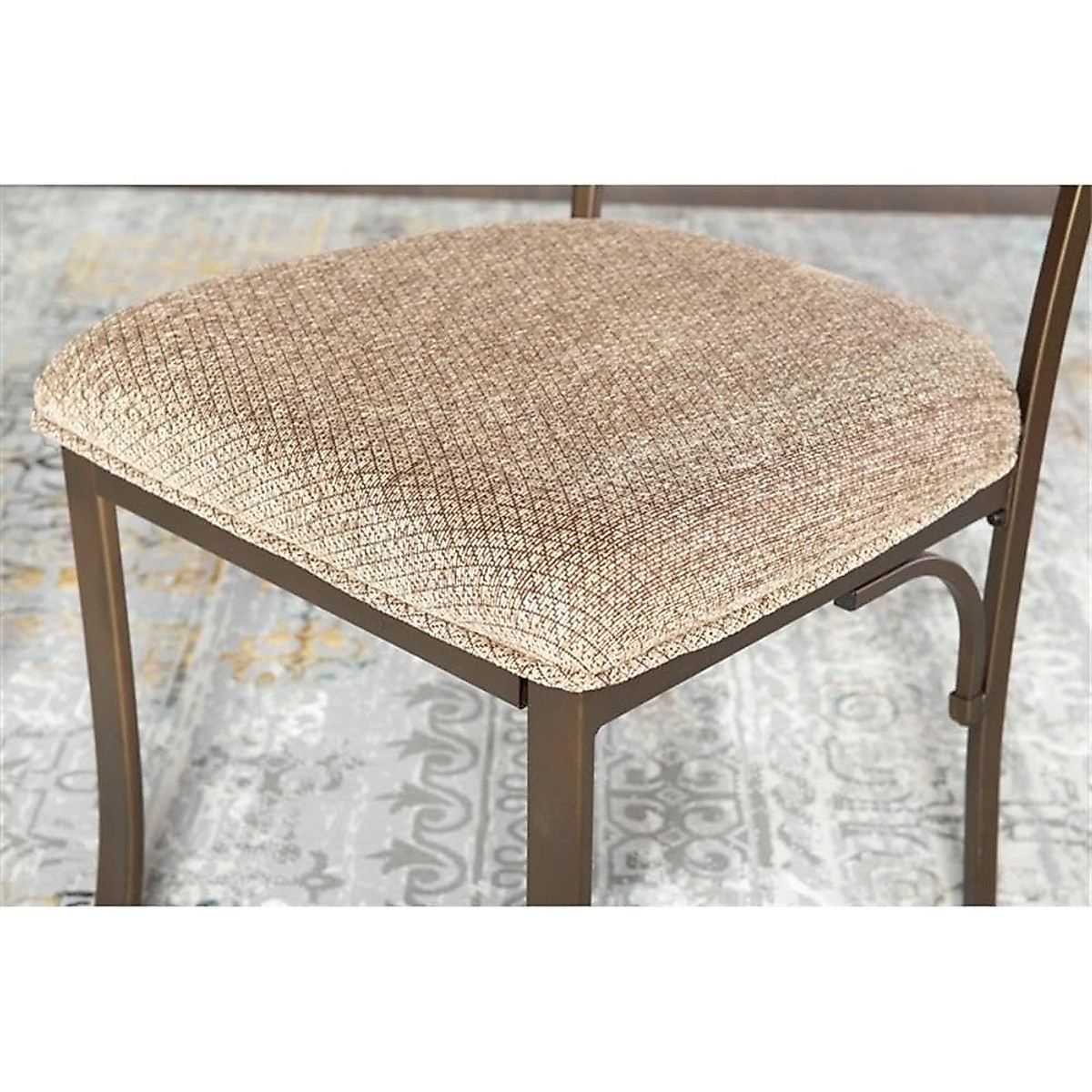 Powell Hamilton Pewter and Bronze Metal Set of 2 Dining Chair