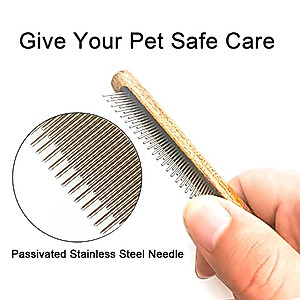 Cat comb,dog comb,Solid Wood Pet Comb Grooming Tool for Cats,Dogs and rabbits…