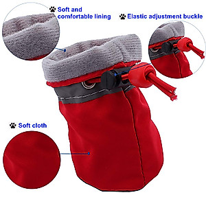 AblePet Dog Cat Boots Soft Shoes Anti-Slip Booties, with Adjustable Strap and Reflective Strip, Premium Paw Protector Only Fit for Small Dog (4Pcs)(Red, 6)