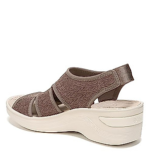 BZees Womens Daytona Slip-on Wedge Sandal, Morel Chevron, 7 Wide US