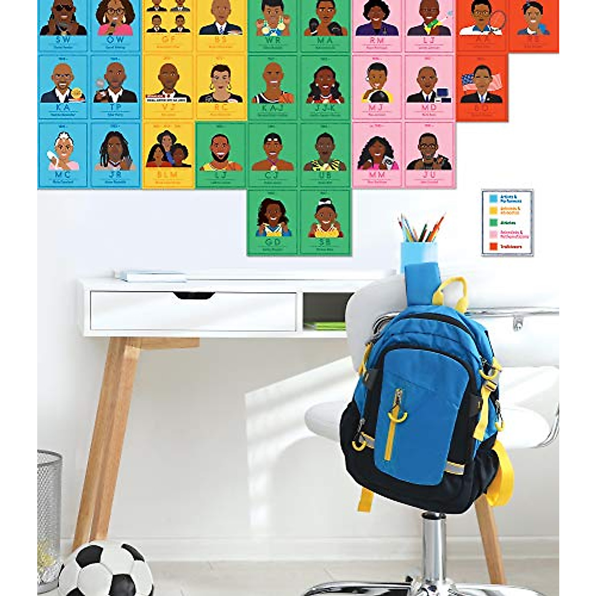 Carson Dellosa Inspiring Black Leaders Bulletin Board Set—Periodic Table Featuring 63 Inspiring African Americans with Header and Key, Homeschool or Classroom Decor (15 pc)