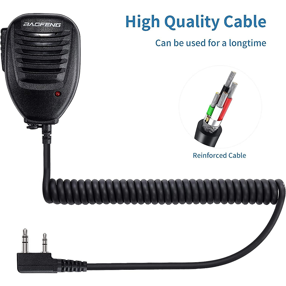 BAOFENG Two Way Radio Shoulder Handheld Speaker Mic, UV-5R Accessories,Long Range Walkie Talkies Earpiece with Mic UV-5R 5RPlus 5RA 5RB 5RC 5RD 5RE UV-82 82hp UV-S9 BF-F8HP etc.