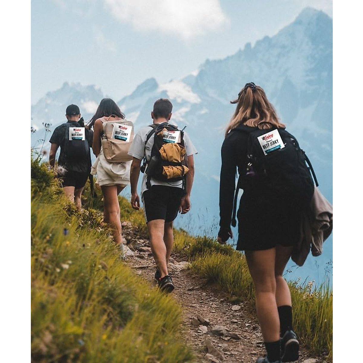 Enjoy Beef Jerky Old Fashion Peppered | 8 oz (Pack of 1) | Traditional Style | USA Made | High Protein | Low Fat | Zero Trans Fat | No Preservatives | No MSG | No Nitrites | Resealable Bag