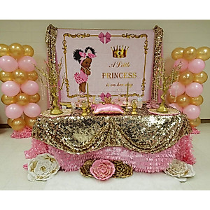 Mocsicka Mehofoto Royal Baby Shower Backdrop Little Princess Pink Bow Photography Background 7x5ft Vinyl Royal Pink Girl's Baby Shower Party Banner Backdrops