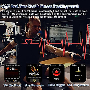 Blood Pressure Monitor Smart Watch, 2023 Smartwatch Fitness Tracker for Men Women, IP67 Waterproof, Heart Rate Sleep Monitor, 1.9 Inch Full Touch Screen, Blood Oxygen Pressure