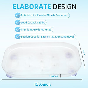 Lazy Susan Organizer for Refrigerator,Rotate Fridge Organizers and Storage,Lazy Susan Turntable for Fridge, Cabinet, Pantry,Table, Kitchen, Countertop(15.7''x 11.8'',Clear)