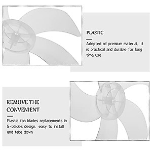 LIFKOME Universal Plastic 5 Leaves Fan Blade 16 inch Replacement Fan Blades Electric Fan Leaves Standing Fan Table Fanner General Accessories
