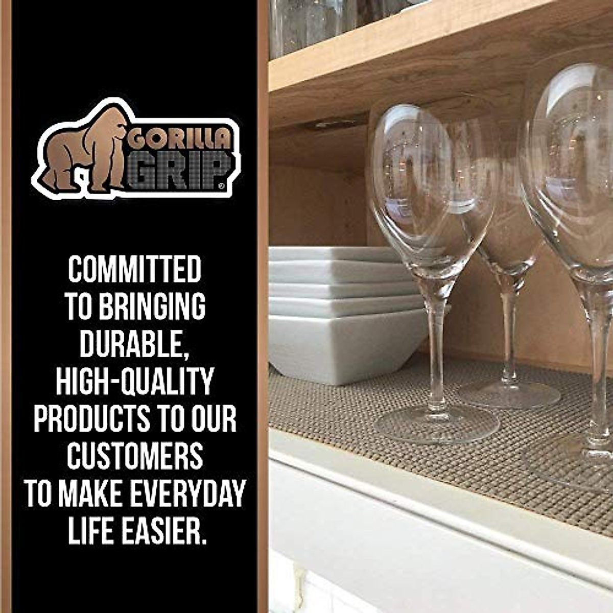 Gorilla Grip Drawer Liner and Under Sink Mat, Drawer Liner Size 12x20, and Under Sink Mat Size 24x30, Both in White, 2 Item Bundle