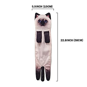 Openhahaha Cat Hand Towels for Bathroom,Cat Kitchen Towels Decorative Hand Towel,Hanging Cat Towel Washcloths Face Towels Absorbent Soft- Siamese Cat Towels for Cat Lover (Siamese Cat)