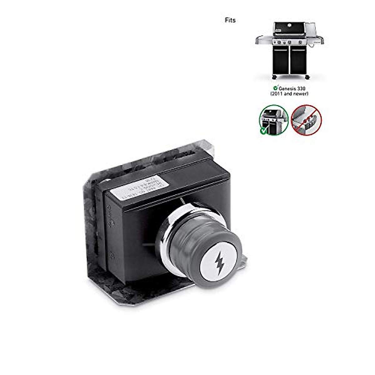 DELSbbq Electronic Igniter Kit 4 Outlets Spark Generator Fits for Weber Grills: Genesis E-310 2011-2013, 6512001, 6519009, 7629