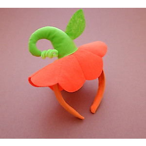 Halloween Headbands - 2 Pack Pumpkin Hat Headbands for Halloween Costume Party - Adults and Kids Orange, Green