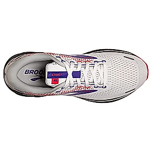 Brooks Women's Ghost 14 Neutral Running Shoe - White/Purple/Coral - 7.5 Medium