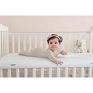 TWINOR Baby Footed Pajamas with Mittens, Soft Bamboo Viscose One-Piece Romper for Newborn Infant (light sand, 0-3 Months)