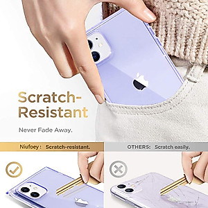 niufoey Compatible with iPhone 11 Case Square Transparent Anti-Scratch Reinforced Corners Shockproof Flexible Protective TPU Ultra Thin Slim Cases Cover for iPhone 11 6.1 inches (Clear/Light Purple)