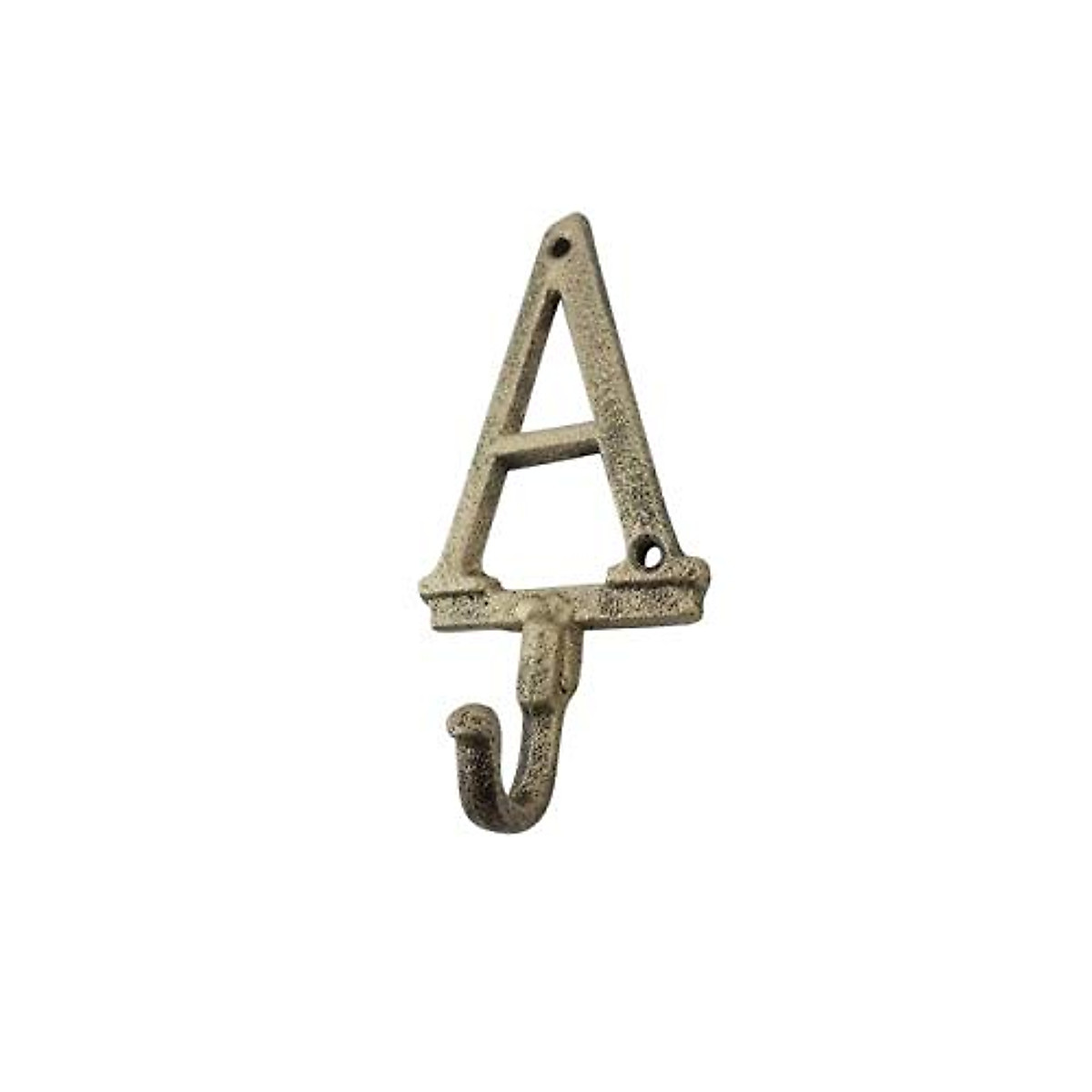 Handcrafted Nautical Decor Rustic Gold Cast Iron Letter A Alphabet Wall Hook 6"