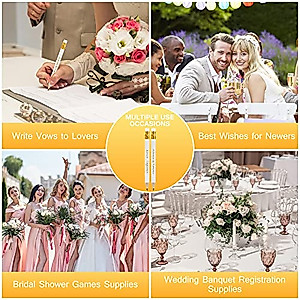 60 Pieces Wedding Pencils Half Pencils Bridal Pencils with Eraser White Gold Golf Pencil 4 Inch Mini Pencils 'Better Together' 'Always and Forever' Pencils for Bridal Shower Wedding Party, School
