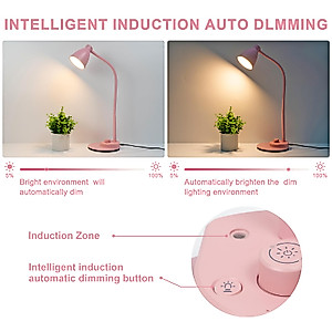 BOHON LED Desk Lamp Reading Light Eye-Caring 3 Color Modes 10 Brightness Dimmer USB Study Book Clamp Lamp 360° Flexible Clip on Night Light for Headboard Bedroom and Office