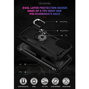 Dzxouui for Moto G 5G 2022 Case with Glass Screen Protector, Military Grade Shockproof Cover Full Body Protection Hard Phone Cases Built-in Magnetic Kickstand for Motorola G 5G 2022 - Black