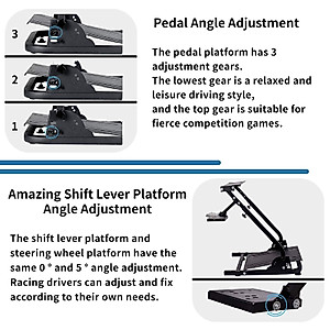 Hottoby Racing simulator cockpit Steering Wheel Stand Foldable&Multi-level Adjustable Fit for Logitech/Thrustmaster G25,G27,G29,G920,G923&T150,T248,T300 Gaming Simulator Cockpit,No Wheel Pedals