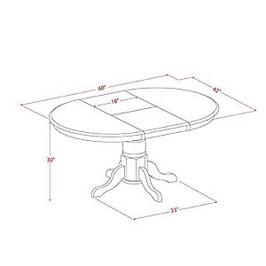 East West Furniture AVGA5-LWH-35 Dining Set