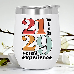 50th Birthday Gifts for Women – Happy 50th Birthday Gifts Wine Tumbler,Turning 50 Year Old Birthday Presents for Mom,Men,Aunt,Sister