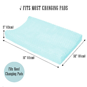 Cute Castle Changing Pad Cover - Ultra Soft Bean Dot Plush Changing Table Covers Breathable Baby Changing Pad Table Sheets for Boy and Girl (2 Pack White and Aquamarine)