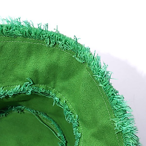 NLCAC St Patricks Day Hat Green Shamrock Bucket Hat Cotton Frayed Trim Summer Beach Sun Hats for Women (Green)