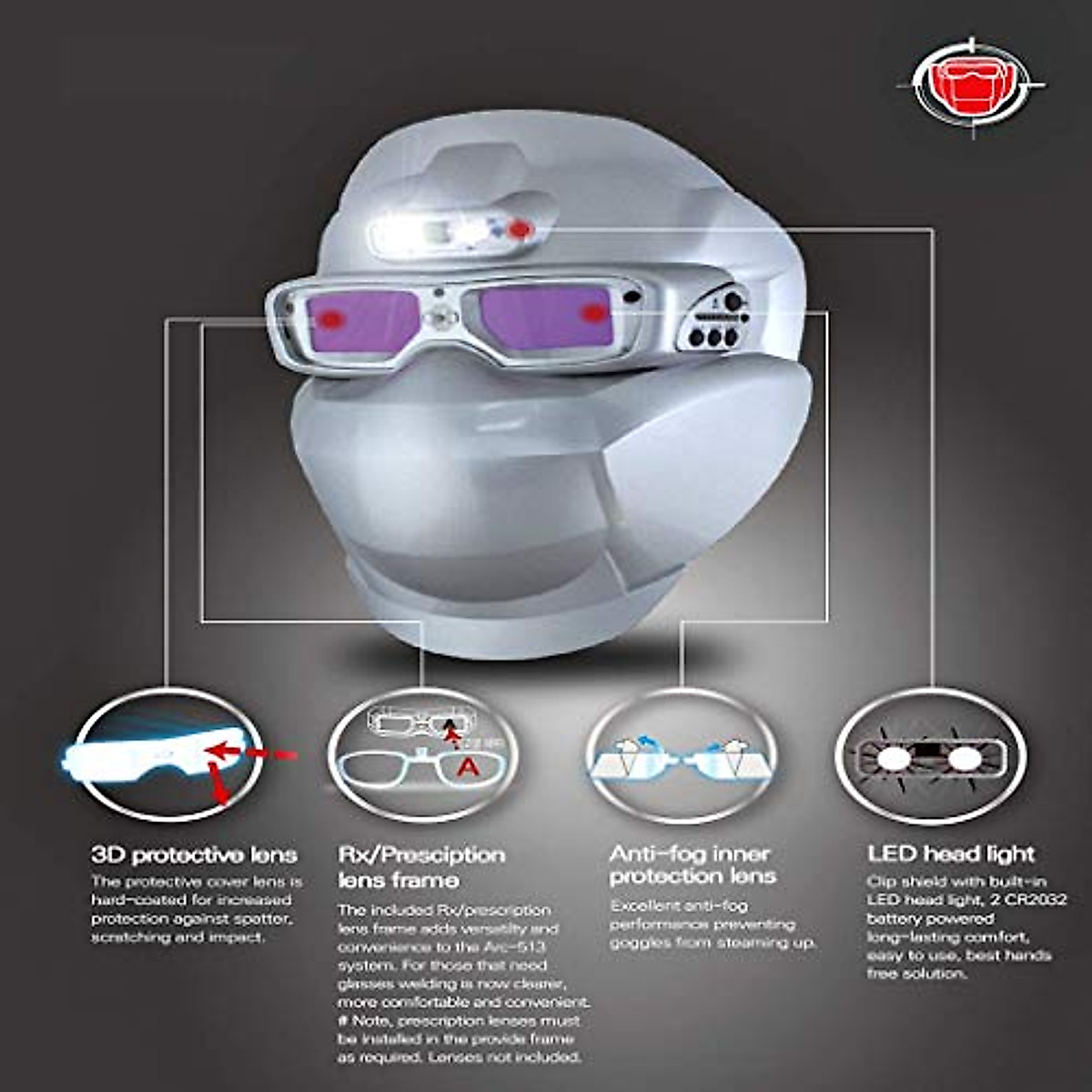 Servore Auto Shade Darkening Welding Goggle Arcshield 2 The world's first Auto-Darkening Protect Mask (Arcshield 1 Flash SV)