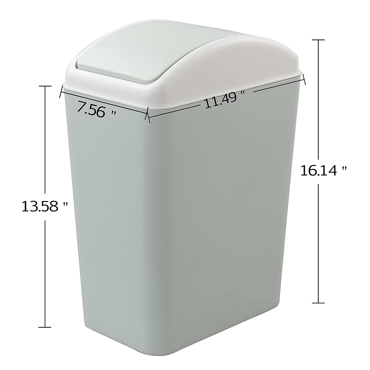 Kekow 4.5 Gallon Small Plastic Trash Can, Swing Lid Waste Can, Blue