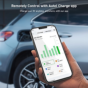 Autel MaxiCharger Home Electric Vehicle (EV) Charger, up to 40 Amp, 240V, Level 2 WiFi and Bluetooth Enabled EVSE, NEMA 14-50 Plug, Indoor/Outdoor, 25-Foot Cable with Separate Holster, Silver