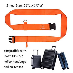 SLYNNAR Car Seat Travel Bag,Red & Car Seat Travel Belt, Orange