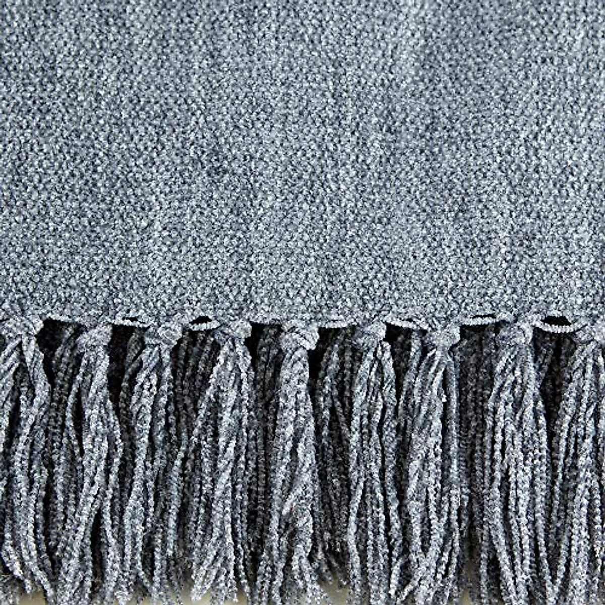 DII Chenille Throw Collection Solid Fringed, 50x60, Denim Blue