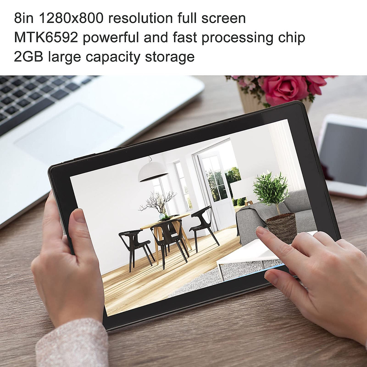 Septpenta 8in Tablet PC, 1280X800 IPS LCD, 2GB RAM 32GB ROM, Support Dual Card Dual Standby, 4G LTE, 5MP Rear 2MP Front, 5000mAh Handheld Calling Tablet for Android 5.1(USA)