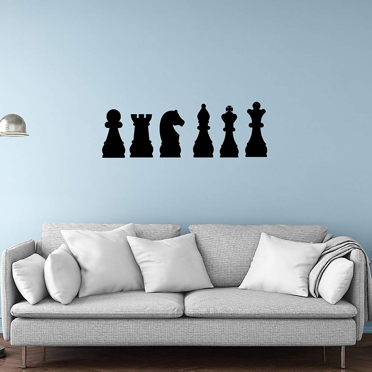Home Find Chess Wall Decal Chess Player Chessmen Set Wall Vinyl Playroom Decor Chess Board Wall Stickers Chess Club Decor Chess Game Decal Peel and Stick for Homes 22.8 inches x 7.9 inches