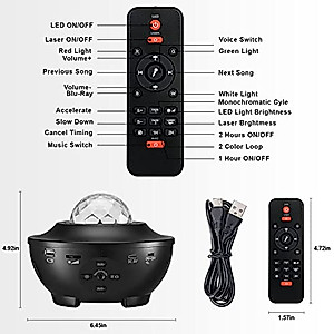 Galaxy Sky Star Projector LED Starry Night Light, Cool Planetarium Music Show Lamp with Bluetooth Speaker for Kids, Boys,Adults Bedroom Space and Home Ceiling Living Room Décor, Party