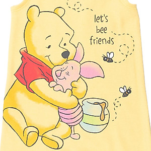 Disney Winnie the Pooh Infant Baby Girls Snap Romper and Headband Yellow 18 Months