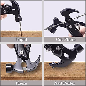 Personalized Christmas Gifts for Grandpa Dad Uncle Custom Name Pocket Multitool Knife, Stocking Stuffers Cool Gadgets Presents for Men Father Him, All in One Tools Mini Hammer Multitool