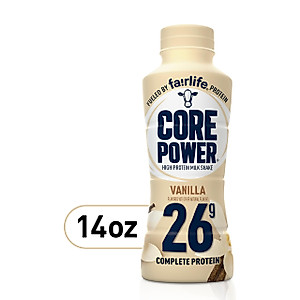 Core Power Fairlife 26g Protein Milk Shakes, Ready To Drink for Workout Recovery Liquid, Vanilla, 14 Fl Oz Bottle, kosher (Pack of 12)