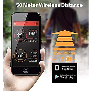 TempoChef Bluetooth Smart Meat Thermometer for Grill Oven and Smoker, Cooking Food and Control Temperature Smart, Dual Stainless Steel Probes