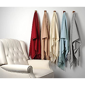 EP Mode 100% Pure Cashmere Throw Blanket for Sofa, Classic Design with Gift Box (Baby Blue)