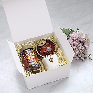 GEFTOL Gift Box 20 Pack 8 x 8 x 4 inches Fold Box Paper Gift Box Bridesmaids Proposal Box for Bridal Birthday Party Christmas（White）