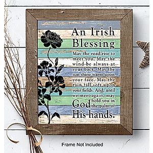 May The Road Rise To Meet You Irish Blessing Wall Decor - Irish Decor - Irish Quotes Wall Decor - Positive Inspirational Quotes Poster Sign Decorations - Sayings for Wall Decor - Uplifting Gifts