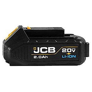 Jcb Tools - 20V Lithium-Ion Battery 2.0Ah With Charge Remaining Indicator - For Jcb 20V Power Tools - Drill, Jigsaw, Recip Saw, Circular Saw, Multi Tool, Miter Saw, Angle Grinder, LED Work Light
