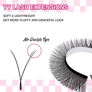 TDANCE Classic Lashes D Curl 0.18mm Thickness 8-15mm + YY Eyelash Extensions C Curl 0.07mm Thickness 8-15mm